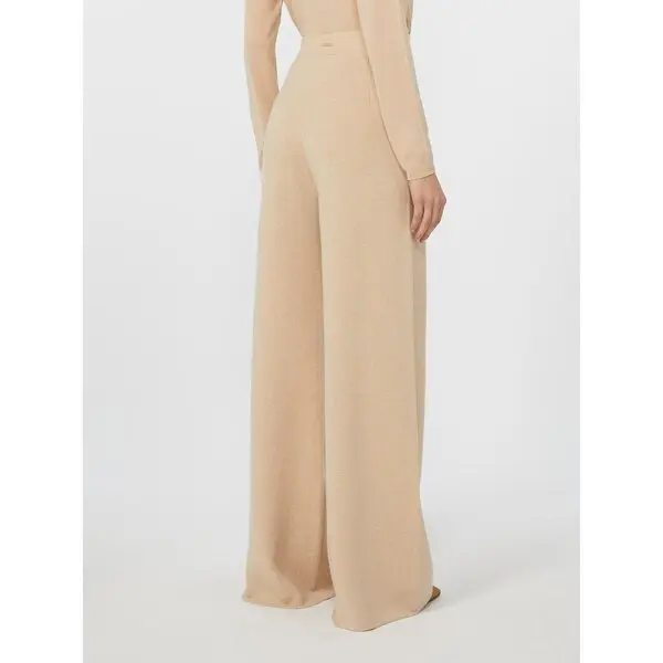 Max Mara Judy Wide Leg Knitted Trousers - Beige