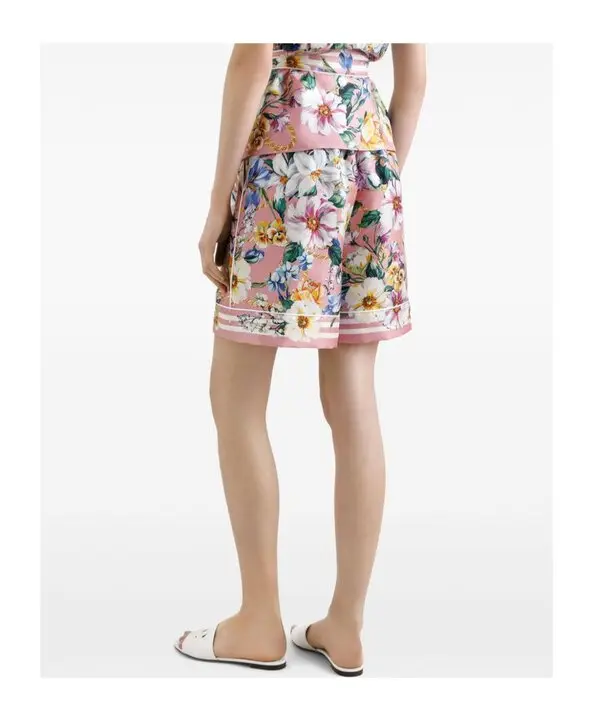 Dolce & Gabbana Allover Floral Printed Elastic Waist Shorts