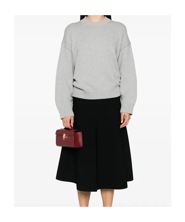 Theory Crewneck Knitted Jumper - Light Gray