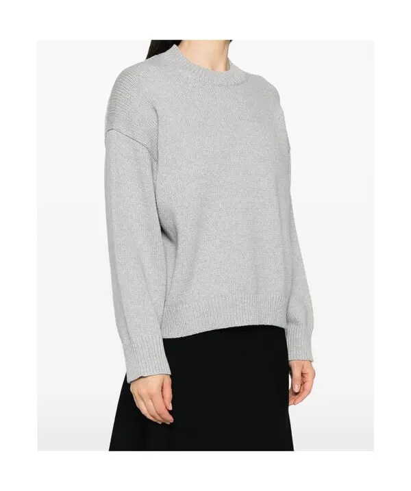 Theory Crewneck Knitted Jumper - Light Gray