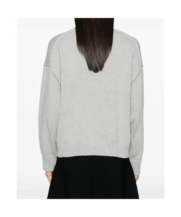 Theory Crewneck Knitted Jumper - Light Gray