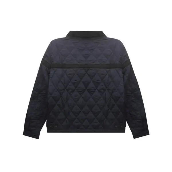 Burberry Diamond Quilted Jacket With Corduroy Collar