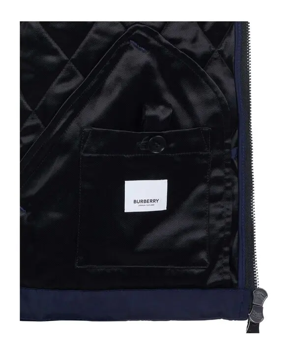 Burberry Diamond Quilted Jacket With Corduroy Collar