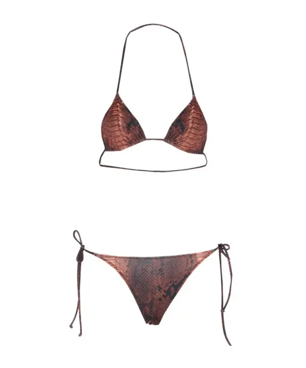 JEAN PAUL GAULTIER Printed Lace Up Bikini Set - White