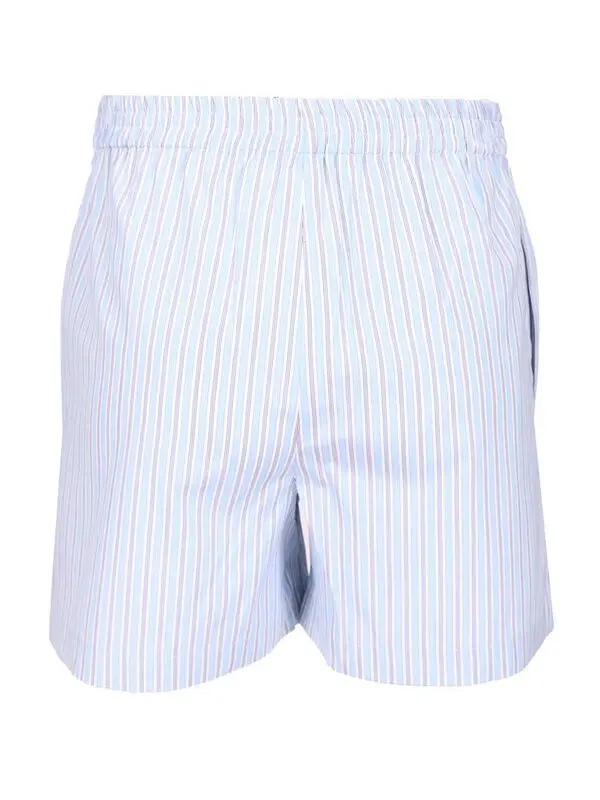 Attico Striped Shorts With Logo Patch