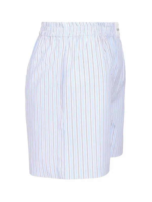 Attico Striped Shorts With Logo Patch