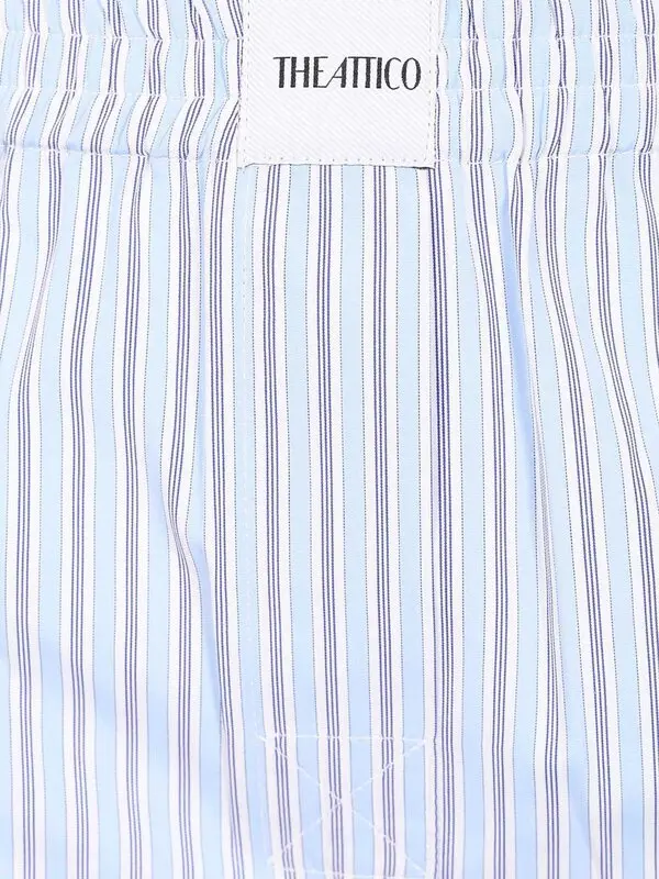 Attico Striped Shorts With Logo Patch
