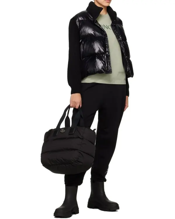 Moncler Logo Patch Padded Tote Bag - Black