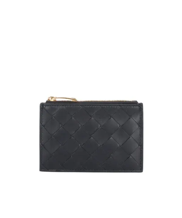 Bottega Veneta Woven Card Holder - Black