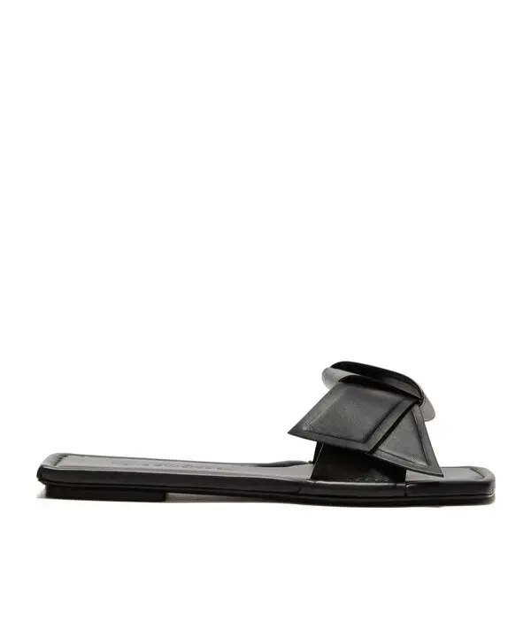 Acne Studios Bow Detail Square Toe Slip-on Slides - Black