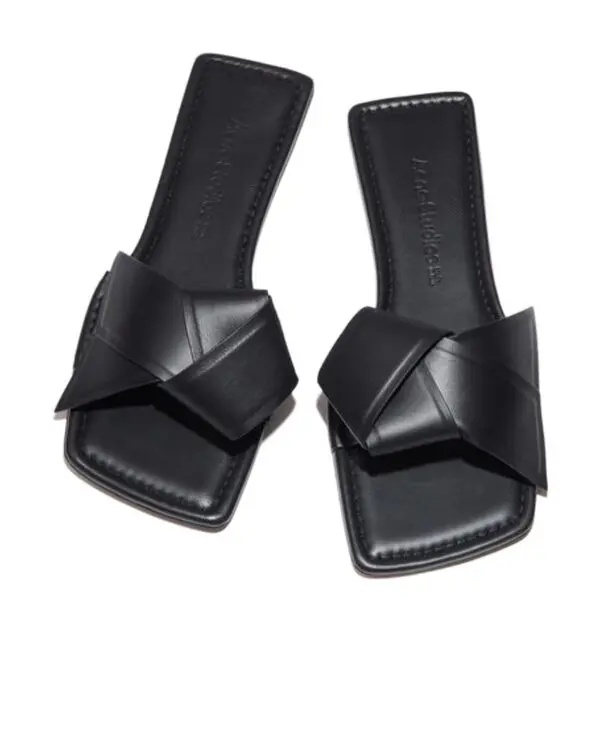 Acne Studios Bow Detail Square Toe Slip-on Slides - Black