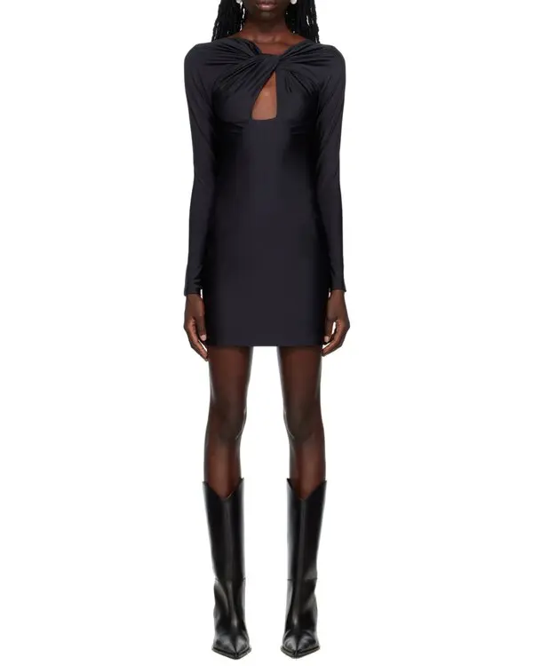 Coperni Twist Detail Cut-out Mini Dress - Black