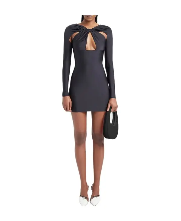 Coperni Twist Detail Cut-out Mini Dress - Black