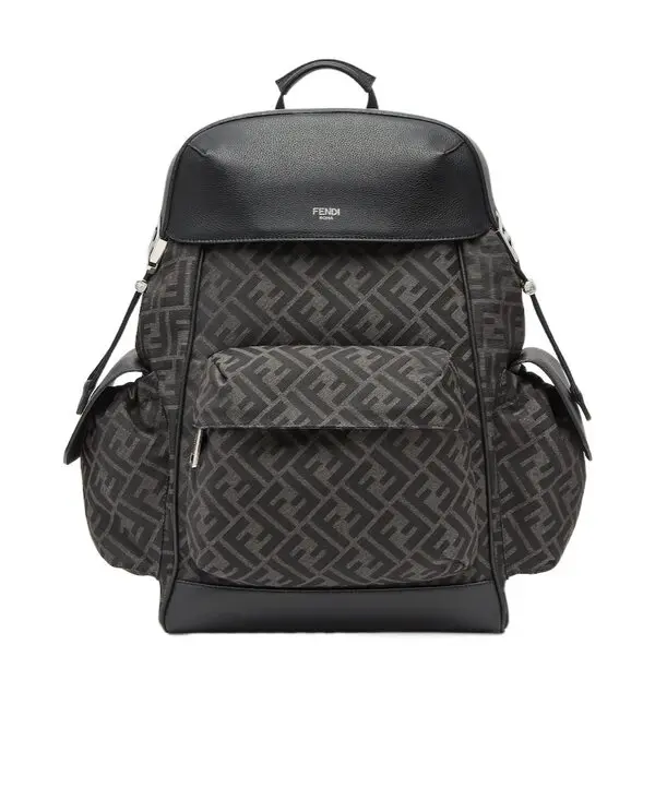 Fendi Ff Jacquard Drive Backpack - Black