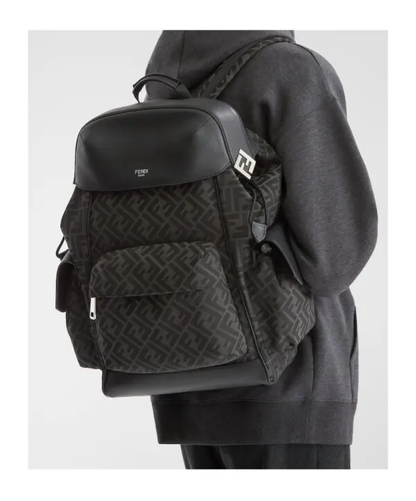 Fendi Ff Jacquard Drive Backpack