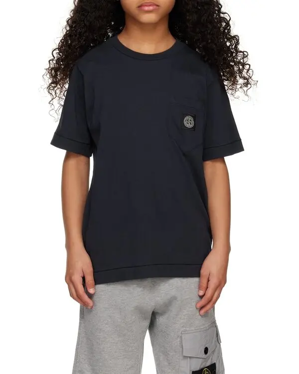 Stone Island Logo Patch Crewneck T-shirt - Blue