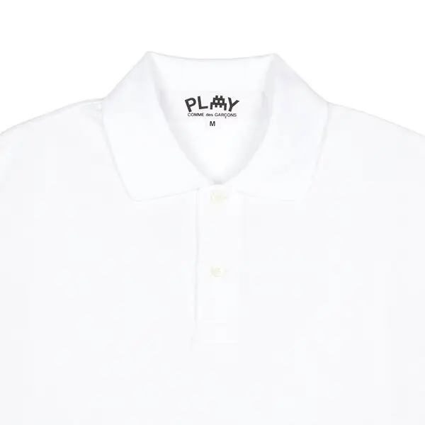 Play Comme Des Garcon Logo-appliqué Cotton Polo Shirt