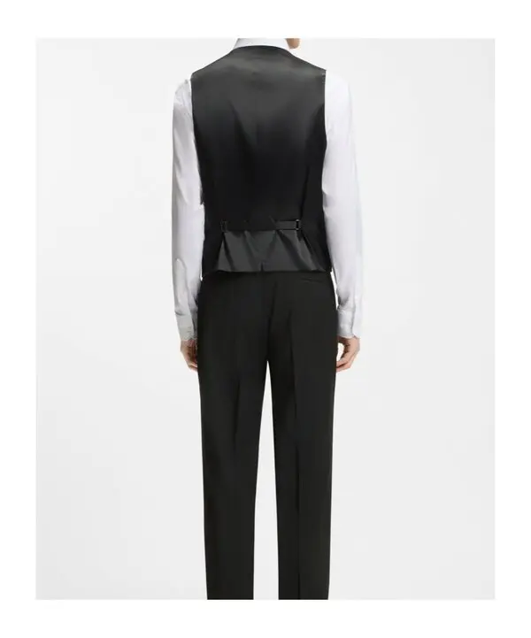 Hugo Boss V-neck Sleeveless Vest With Patch Pockets - Black