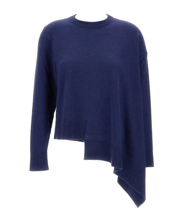 Alexander McQueen Asymmetric Hem Crewneck Jumper - Blue