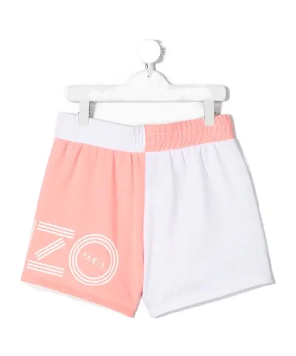 Kenzo Color Block Logo Print Shorts