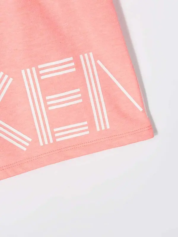 Kenzo Color Block Logo Print Shorts