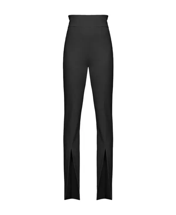 Pinko High-waisted Crepe Trousers With Front Slits