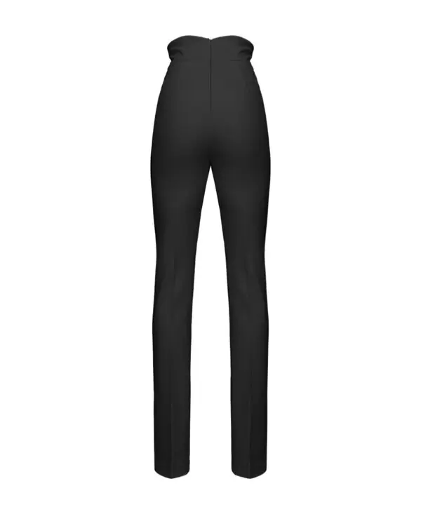 Pinko High-waisted Crepe Trousers With Front Slits
