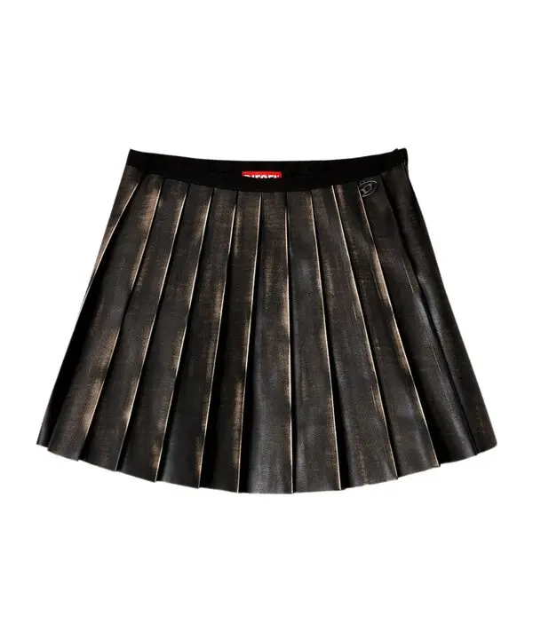 DIESEL® Pleated Mini Skirt With Distressed Effect