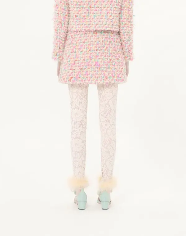Valentino Garavani Candy Tweed Short Skirt With Jeweled Buttons