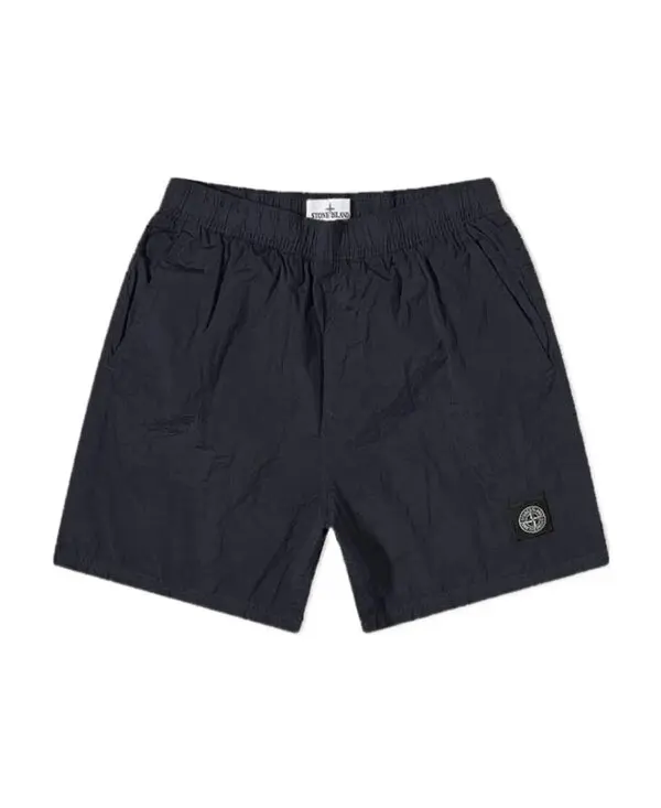 Stone Island Logo Detail Elasticated Waist Swim Shorts - Black