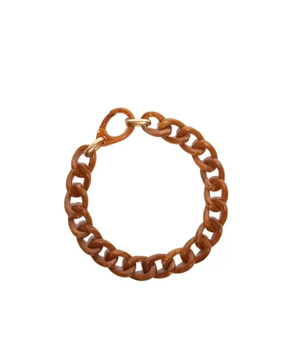 Max Mara Thick Chain Necklace With Spring Buckle - Yellow