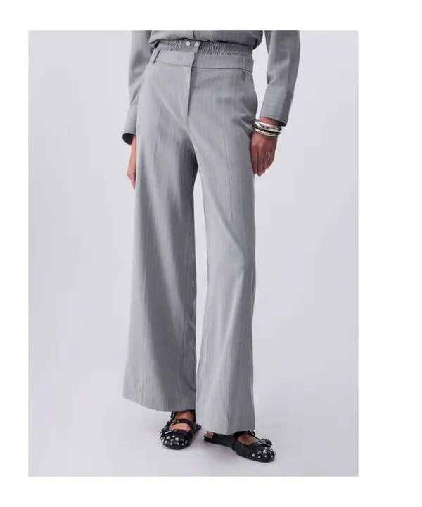 Liu Jo High-waist Pinstriped Trousers - Grey
