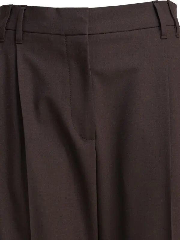 Brunello Cucinelli Pleated Wool Straight Trousers
