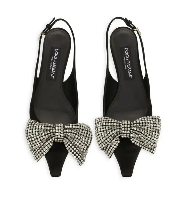 Dolce & Gabbana Embellished Slingback Pumps - Black