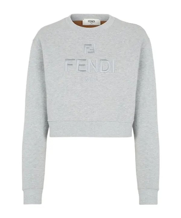 Fendi Logo Embroidered Crewneck Sweatshirt