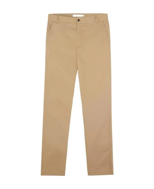 Maison Kitsuné Tapered Cotton Chino Pants With Fox Embroidery - Nude