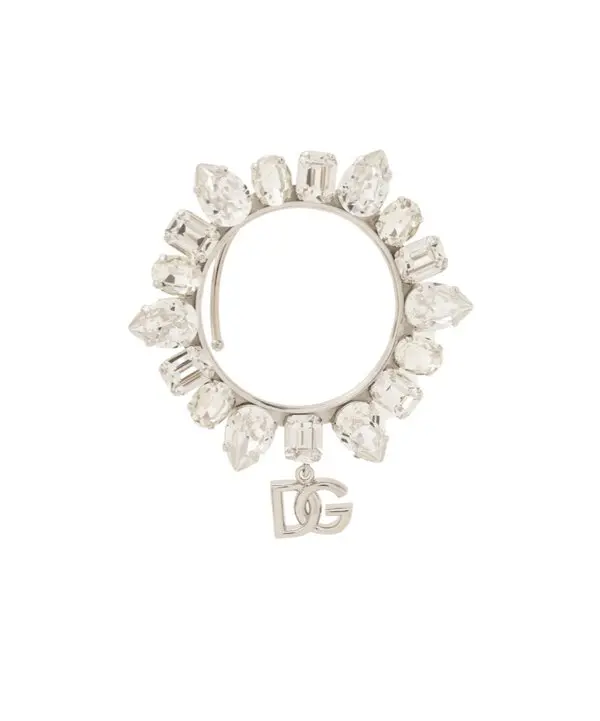 Dolce & Gabbana Embellished Logo Ear Cuff - White