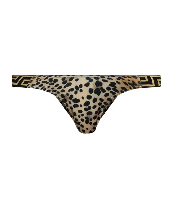 Versace Leopard Print Bikini Bottoms - Black
