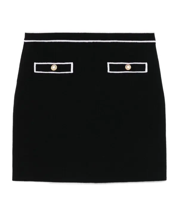 ALICEOLIVIA Alice+olivia Knitted Mini Skirt With Contrast Trim