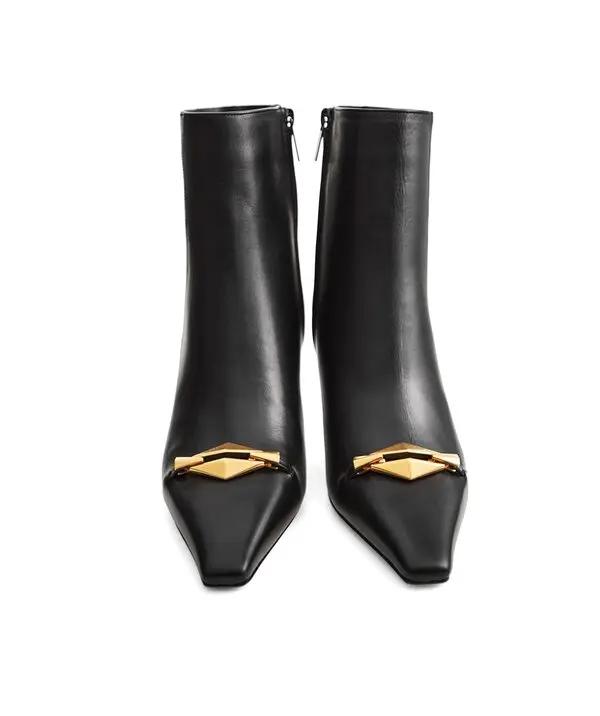 JIMMY CHOO Pointed Toe Zip Up Ankle Boots