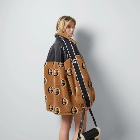 Gucci Gg Jacquard Fleece Zip Jacket