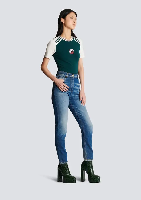 Balmain Logo Detailed Slim Cut Jeans