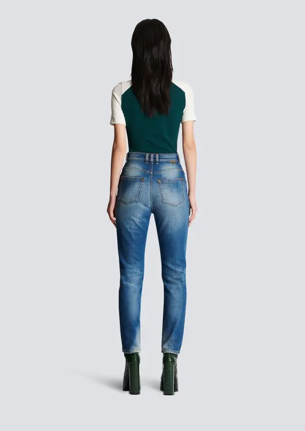 Balmain Logo Detailed Slim Cut Jeans