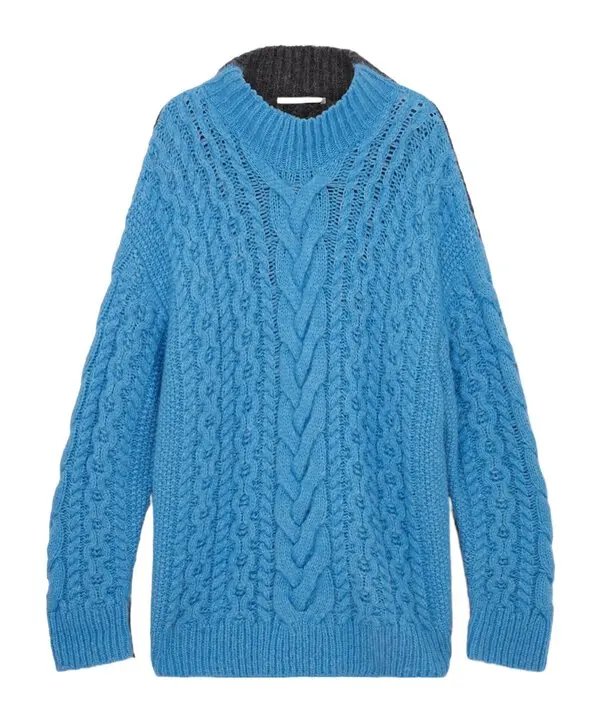 Stella McCartney Two-tone Cable Knit Oversized Jumper