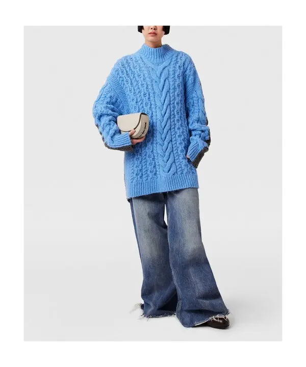 Stella McCartney Two-tone Cable Knit Oversized Jumper