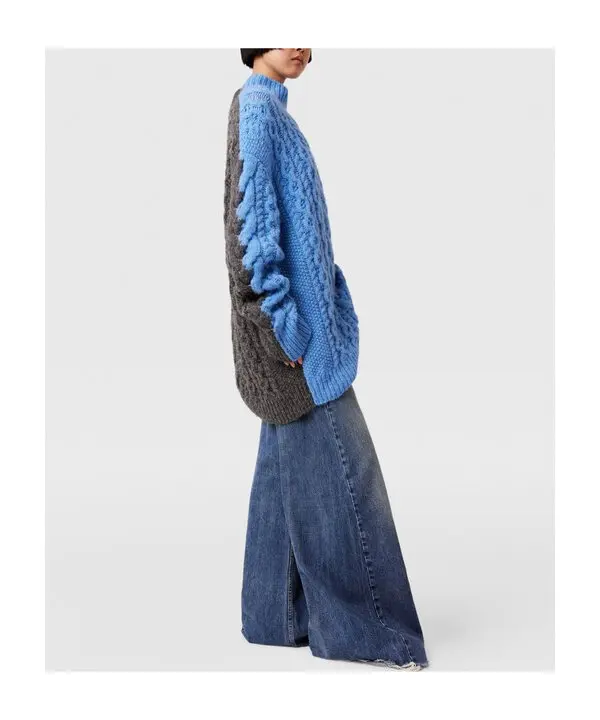 Stella McCartney Two-tone Cable Knit Oversized Jumper