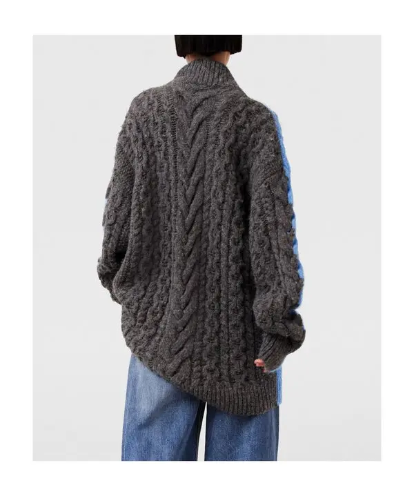 Stella McCartney Two-tone Cable Knit Oversized Jumper