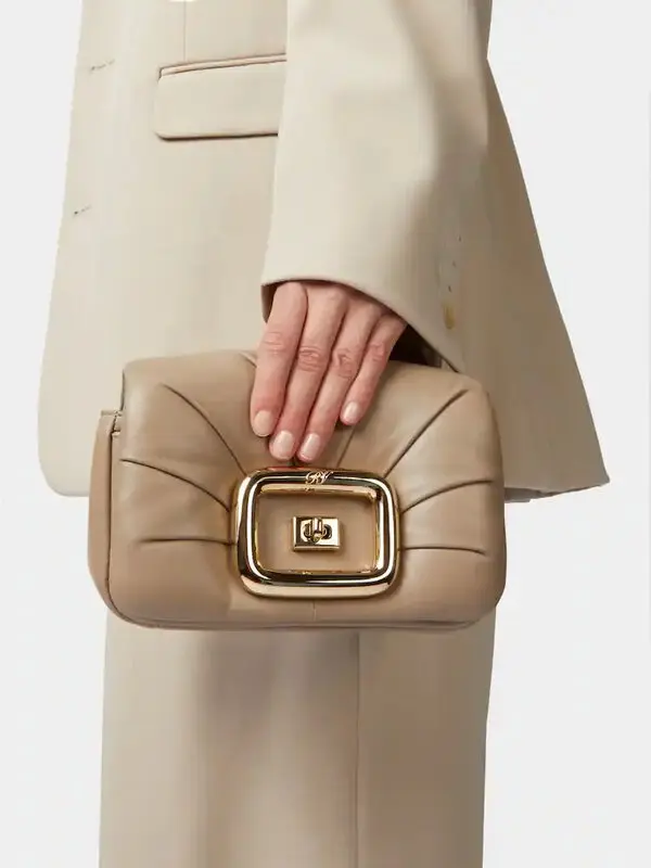 ROGER VIVIER Logo Engraved Foldover Top Shoulder Bag