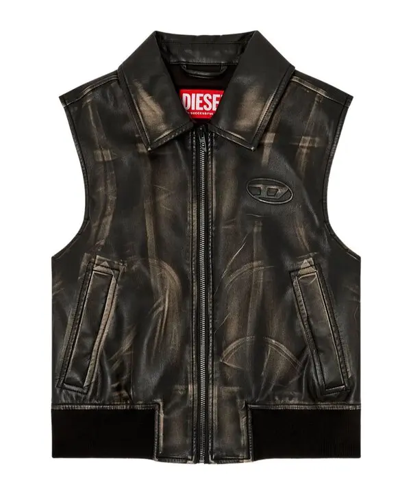 DIESEL® G-inko Distressed Effect Bomber Vest
