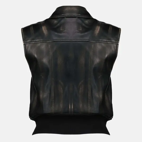 DIESEL® G-inko Distressed Effect Bomber Vest - Black